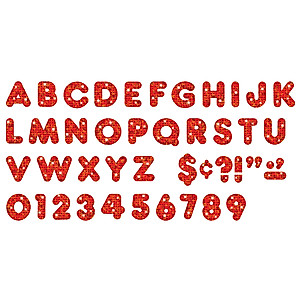 TREND enterprises, Inc. Red Sparkle 4" Casual UC Ready Letters