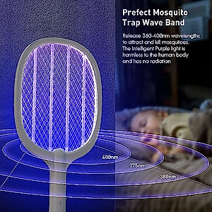 imirror Bug Zapper Racket, 2 in 1 Rechargeable Electric Fly Swatter Mosquito Zapper Swatter