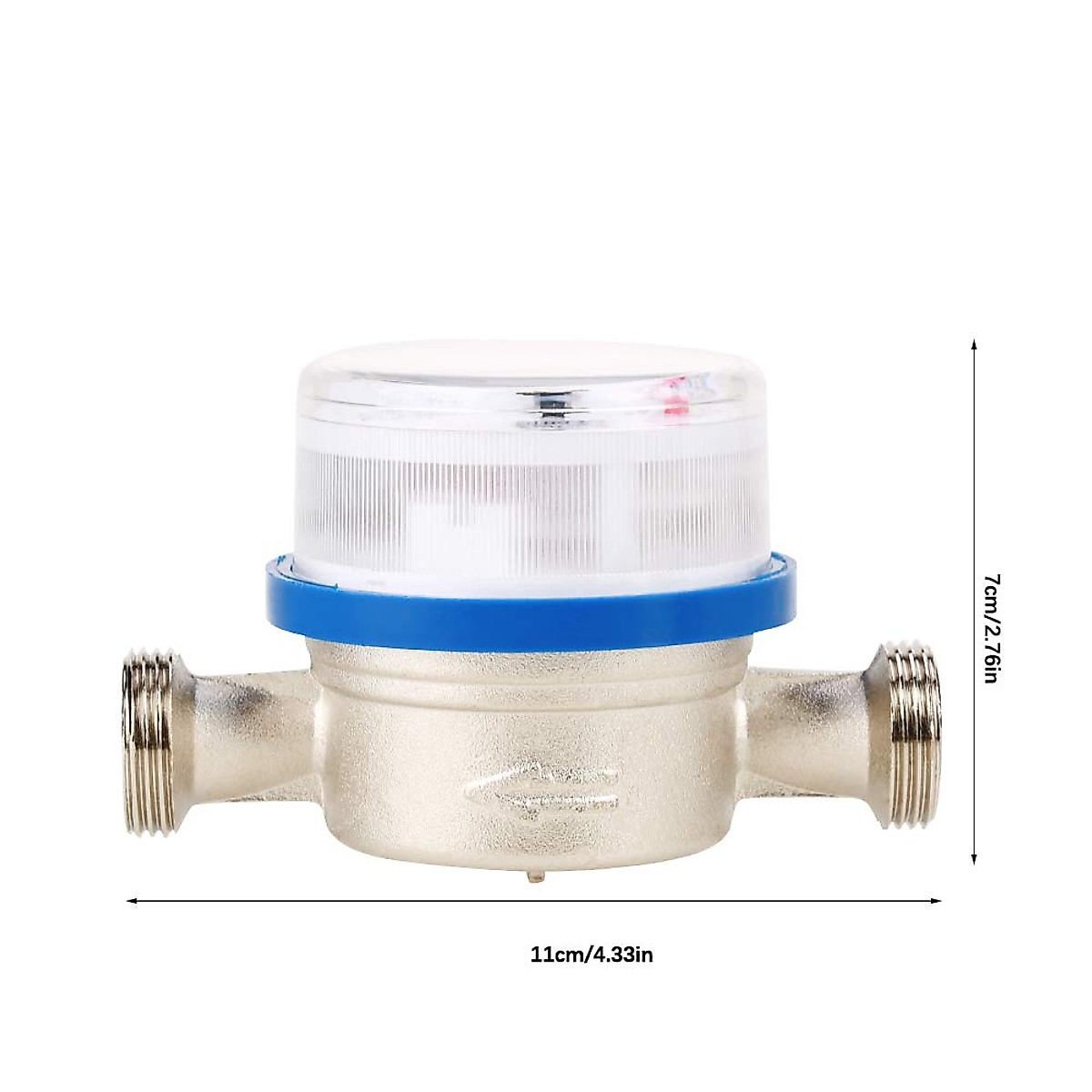 143 15mm 12 inch Adjustable Rotary Water Meter 360 Degree Freely Water Flow Meter Gallon Counter for Garden Hose Single Water Flow Dry Table Measuring Tools with Filter, defult