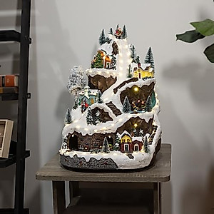 Alpine Corporation 18"H Indoor Animated Winter Wonderland Set with LED Lights and Music