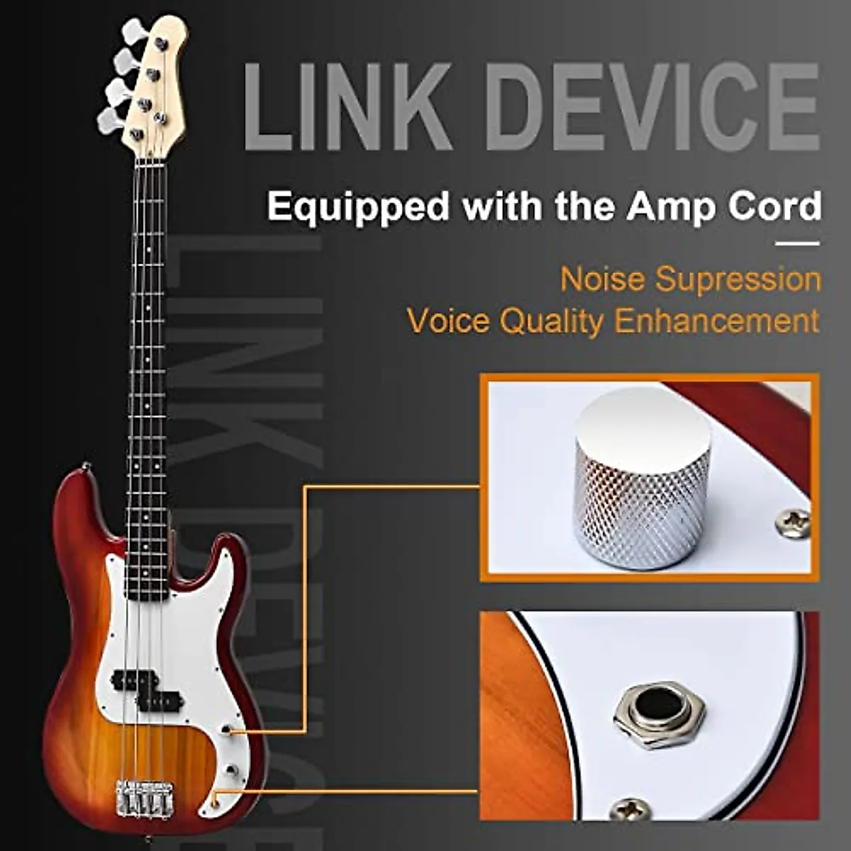 S AFSTAR Electric Bass Guitar 4 Strings Full Size Electric Bass with Amp Cord Strap & Carrying Bag, Rosewood Exquisite Stylish Bass Guitar for Starters Beginners Junior Senior Adults