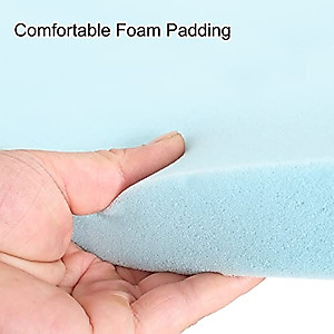 Tromlycs Saddle Stool Cushion Rectangular Bar Stool Seat Cushion Cover Rectangle with Velcro Strap Ties, 18x9.5 inches, 1 Piece, Black