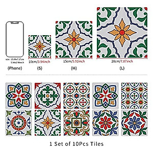 Tile Stickers Country Style Green Stick On Tiles Bathroom PVC Self Adhesive Wall Tiles Kitchen Stick On Wall Tiles Waterproof Peel and Stick Floor Tiles Self Adhesive Tiles for Walls