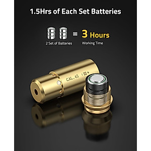CVLIFE .45acp Bore Sight, Red Laser Bore Sight with Two Sets of Batteries