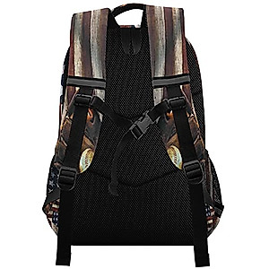xigua Baseball USA Flag Print Backpack Casual Daypacks Outdoor Sports Rucksack School Shoulder Bag for Boys Girls Teens