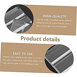 HAWILLOSCH 10pcs Acrylic Stand Holder Wedding Display Stand Card Stand Photo Display Stand Wedding Name Place Cards Playing Case Photo Message Clip Postcard Slot Guest Clip Rack Transparent