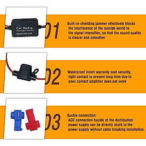 12V Car Antenna Booster 25 db - Amplify Signal & Reduce Noise AM FM Radio Antenna Amplifier for Car Stereo,Audio,Radio,Media,Head Unit Receiver