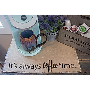 Coffee Maker Mat - The ORIGINAL Burlap Placemat for your Keurig - Made in the USA