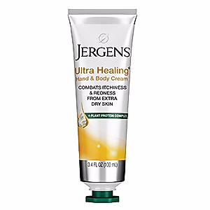 Jergens Ultra Healing Hand & Body Cream for Dry Skin, 3.4 Ounces, Formulated with Vitamins C, E & B5 plus Plant Protein Complex, for Extra Dry Skin Relief