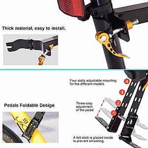 Front Mounted Child Bike Seats, Foldable Baby Kids' Bicycle Carrier with Guardrail and Pedal for Mountain Bikes, Hybrid Bikes, Fitness Bikes