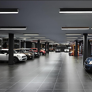 Lightdot Compact 4FT LED Shop Lights, 4 Foot LED Shop Light Fixtures for Garage Workshop Supermarket, 50W 7000LM 100-277V 4FT-5IN Black LED Wraparound Shop Lights, Flush/Hanging Mout-8Pack