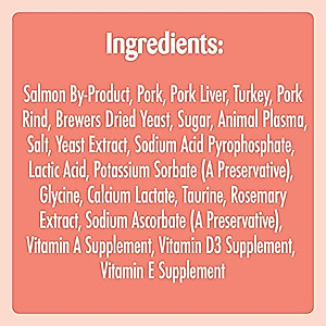 TEMPTATIONS Meaty Bites, Soft and Savory Cat Treats, Salmon Flavor, 4.12 oz. Pouch