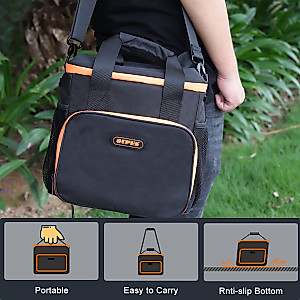 OUPES 1800W Solar Generator Carrying Bag, Compatible with Jackery Portable Power Station, Camping Generator 600/1200/1800, with 7 Pockets for Outdoor Charging Cable, Home Storage