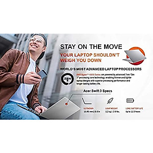 Acer Swift 3 Ultra Light Laptop AMD Ryzen 7 4700U 8-Core Processor 8GB DDR4 512GB NVMe SSD WiFi 6 Backlit Keyboard Fingerprint Reader SF314-42 Windows 11 (Renewed)