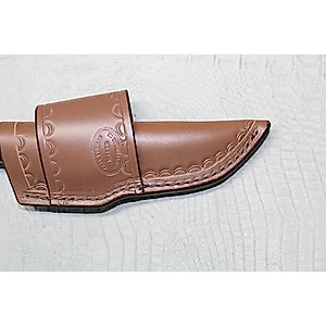 CARL THOMAS LEATHERS Crossdraw knife sheath. quality leather quality stitching. fix blade Nylon stitching. may defeat a 103. Knife holder.