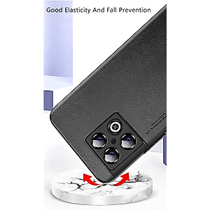 Puxssul for OnePlus 10 Pro 5G Case, Soft TPU Artificial Leather case,Extremely Light Ultra-Light Camera Protection Leather Cover Case for OnePlus 10 Pro 5G (Black)