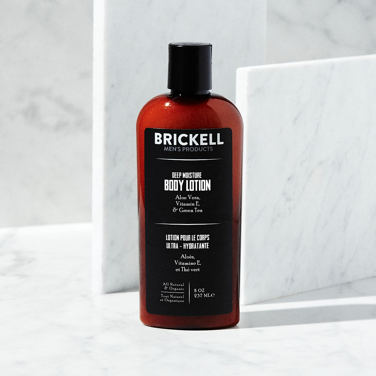 Brickell Men's Deep Moisture Body Lotion for Men, Natural and Organic Protects and Hydrates Dry Skin, 8 Ounce, Unscented