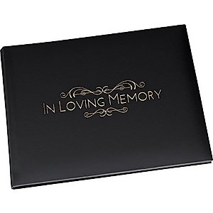 Esposti in Loving Memory Funeral Guest Book - Informal Lined Inner Page Format - Boxed - Black - Size: 8.9" x 6.7"