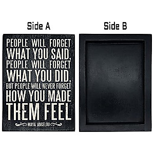 Maoerzai Inspirational Art Decor for Office, Motivational Quotes Wooden Box Sign Desk Decor Plaque with Saying Quotes for Home Office. (Black - Inspirational, 6 X 8 inch)