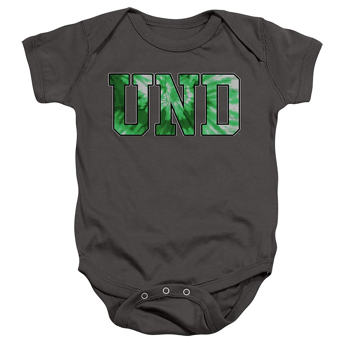 University of North Dakota Official Tie-Dye Unisex Infant Snap Suit for Baby,Charcoal, 12 Months