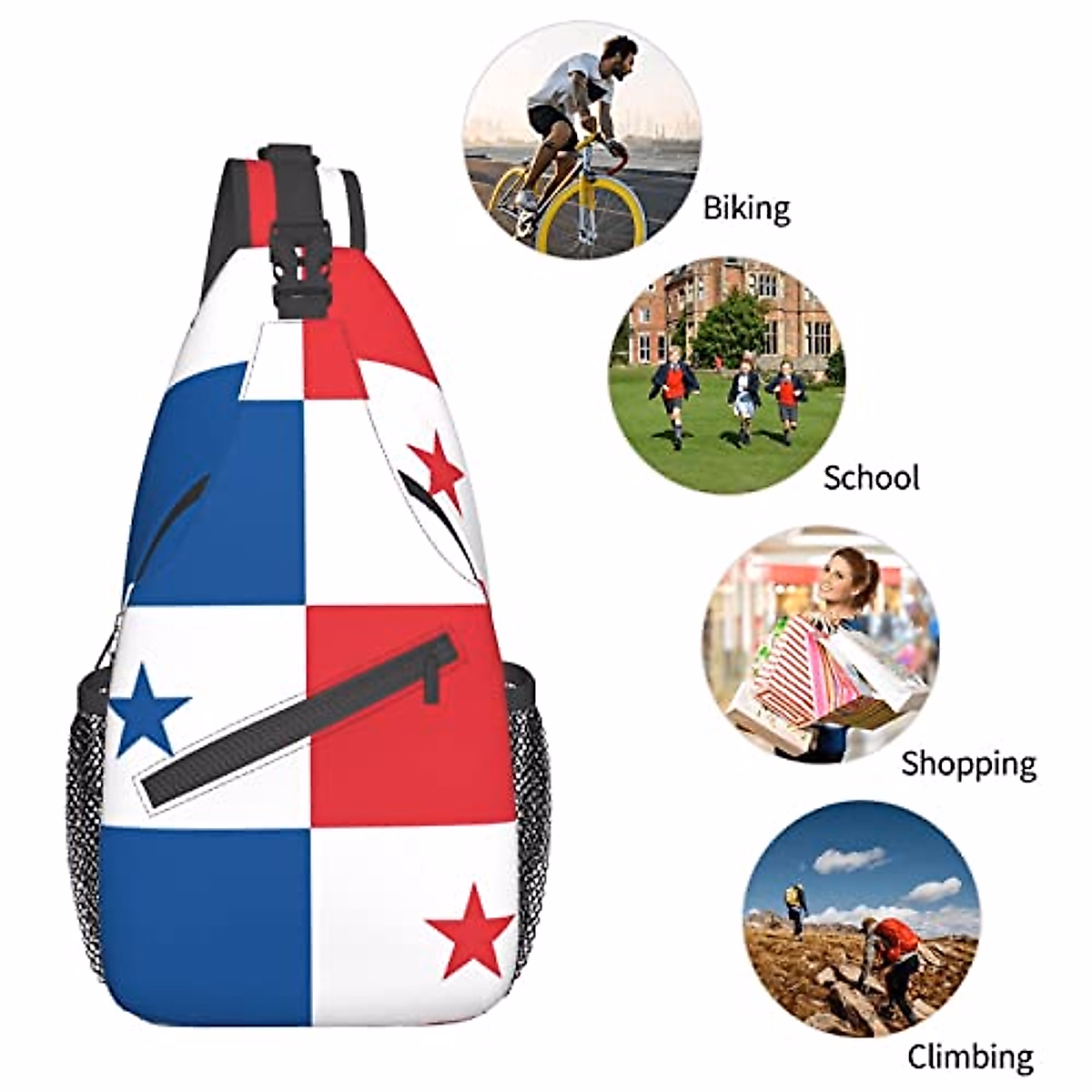 FYCFSLMY Panama Countries Flag Hiking Daypacks Cross-body Sling Backpack for Men Women Outdoor Cycling Hiking Travel
