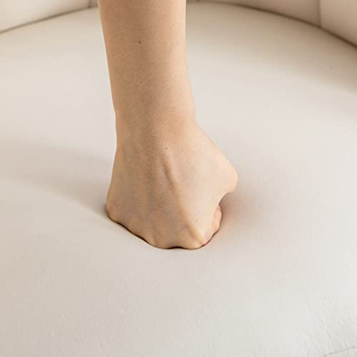 DM Furniture DM-Furniture Velvet Dining Chairs Set of 4 Modern Accent Chairs Upholstery Side Chairs with Upholstered Wood Legs for Home Kitchen Living Room, Cream