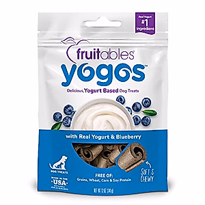 Fruitables Real Yogurt Treats – Roll-Up Dog Treats – Blueberry Flavor – Natural Ingredients – 12 Ounces