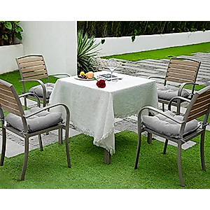 ROSNINIKA Outdoor Chair Cushions 2 Pcs Outdoor Cushions Patio Furniture Cushions Chair Cushion Patio Chair Seat Pads with Ties 19x19 Inches Light Gray