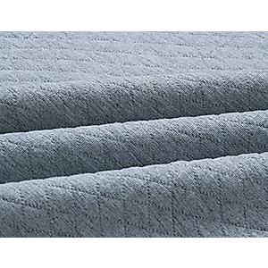 SEBOWEL Women Pullover Sweatshirt Jacket Colorblock Long Sleeve Button Quilted Sweatshirt Jumper Blouse Top, Light Blue, XL