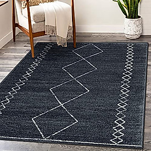 LUXE WEAVERS Daphnes Anthracite 5x7 Boho Moroccan Geometric Area Rug