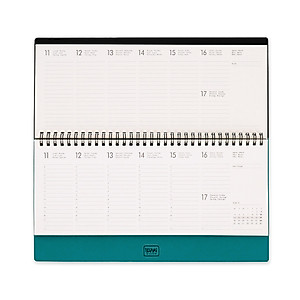 Legami - Desk Planning, 13 Months, from January 2024 to January 2025, Spiral Binding, One Week by Page, Holiday Plan, International Parties, Address Book, 29x15 cm, Malachite green