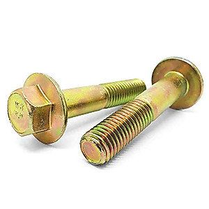 (5 Pieces) M16-2.0x80 Class 8.8 Hex Flange Bolts Screws UNC Coarse Partial Threads Zinc Yellow