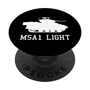 WWII US Tank M5A1 Light Silhouette PopSockets PopGrip: Swappable Grip for Phones & Tablets