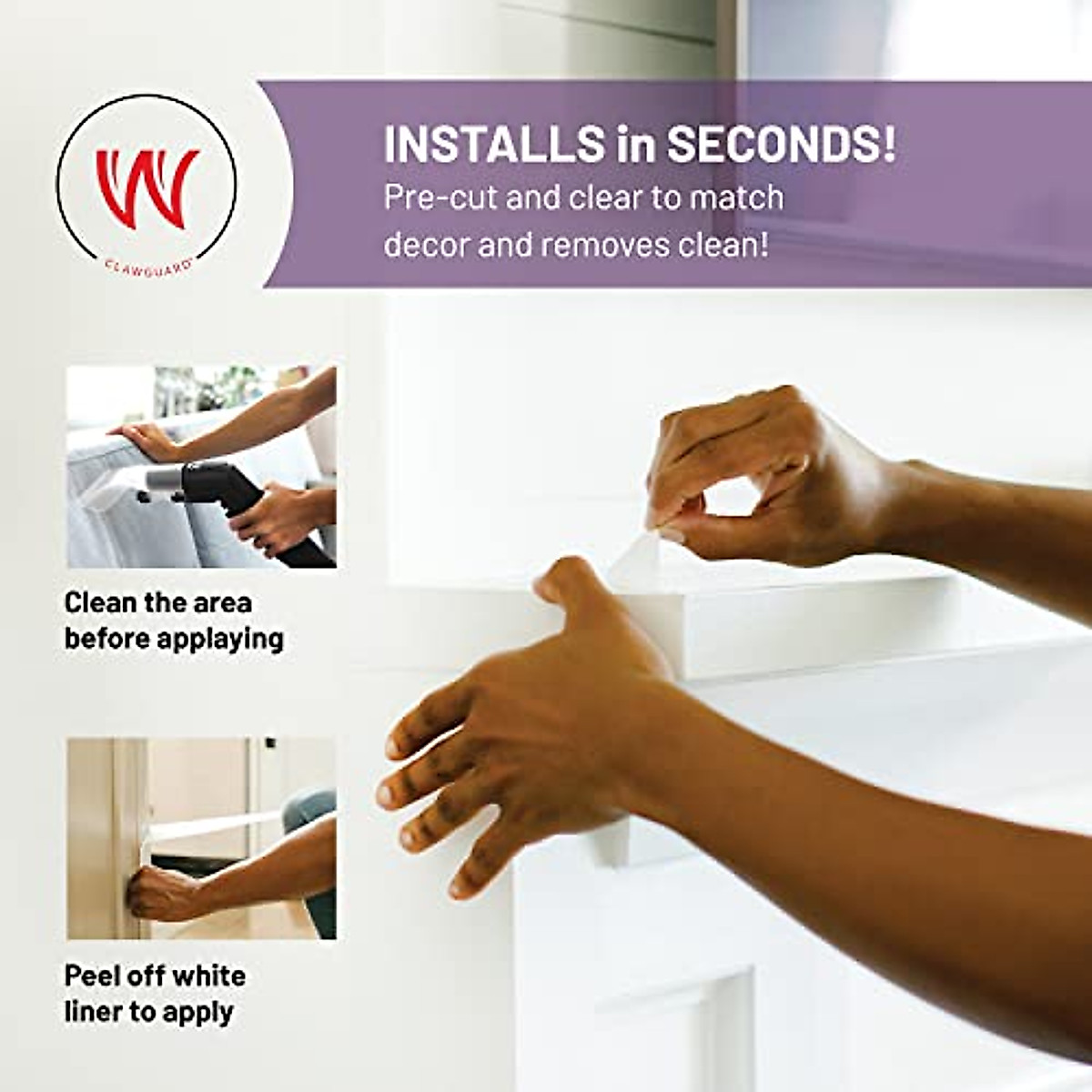 CLAWGUARD Cat Repellant Tape 20 Pre-Cut Strips - Cat Scratch Furniture Protector - Cat Deterrent Tape - Cat Anti Scratch Shields - Cat Scratch Sofa Protection - Sofa Drapes Screens and More