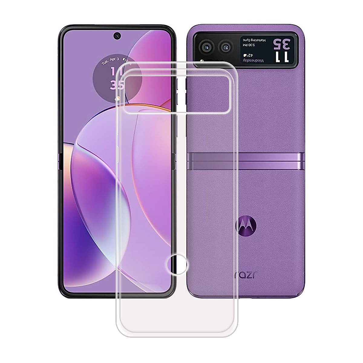 Transparent Cover for Motorola Razr 40, Flexible Silicone Slim fit Soft TPU Shell Cute Back Case Bumper Rubber Protective Case for Motorola Razr 40 (6,9")