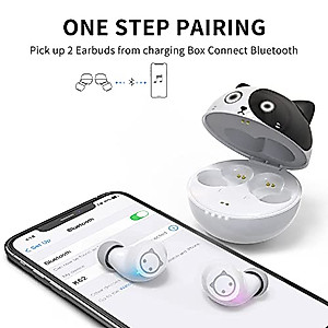 Halfic Kids Wireless Earbuds for Small Ears – Bluetooth 5.0 Headphones with Microphone and Noise Reduction – 36H Playtime IPX5 Waterproof Touch Control, HiFi Stereo Earphone for Adult