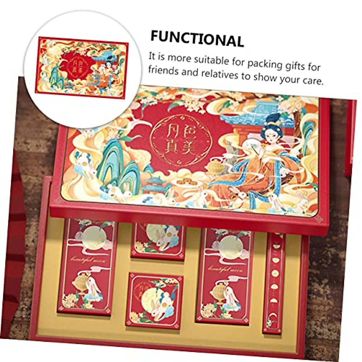 Abaodam 1 Set Moon Cake Box Dessert Containers Mini Paper Cups Mini Muffins Mooncake Packaging Box Christmas Muffin Boxes Bakery Wrapping Box Mid-autumn Festival Supply Moon Cake Case Gift