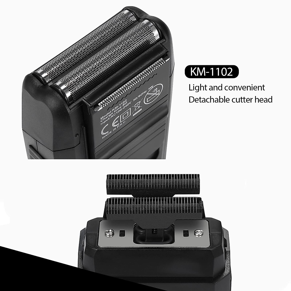 kemei Men's Reciprocating Cordless Razor Razor Electric Rechargeable Razor Precision Beard Sideburn Trimmer Razors Twin Blade Multifunction Grooming Razor