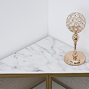 VECELO Corner Cabinet/Table, 3-Tier Shelves with Protection Door, Metal Frame Storage Shelf Organizer for Small Space, Living Room, Kitchen, Bathroom, Set of 1, Gold