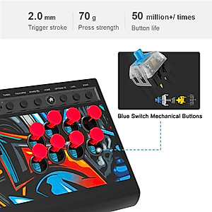 PXN Arcade Stick, X8 Fight Stick Game Controller Joystick Green Axis Mechanical Buttons USB Wired Connection for PC/PS4/PS3/Xbox Series X|S, Xbox One