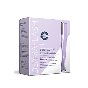 DERMAFLASH ONE Device, Exfoliating and Peach Fuzz Hair Removal, Sonic Dermaplaning Tool