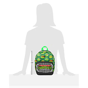Teenage Mutant Ninja Turtles Mini Backpack - 10” Canvas Backpack with Front Pocket and Bottle | TMNT School Supplies Bundle