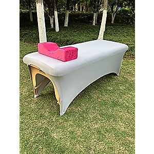 KULLAMEE Silver Grey Lash Bed Cover fitted for 6FT Lash Table or Massage Bed Lash Extension Bed Spandex Bed Cover (Silver Grey 1PC)