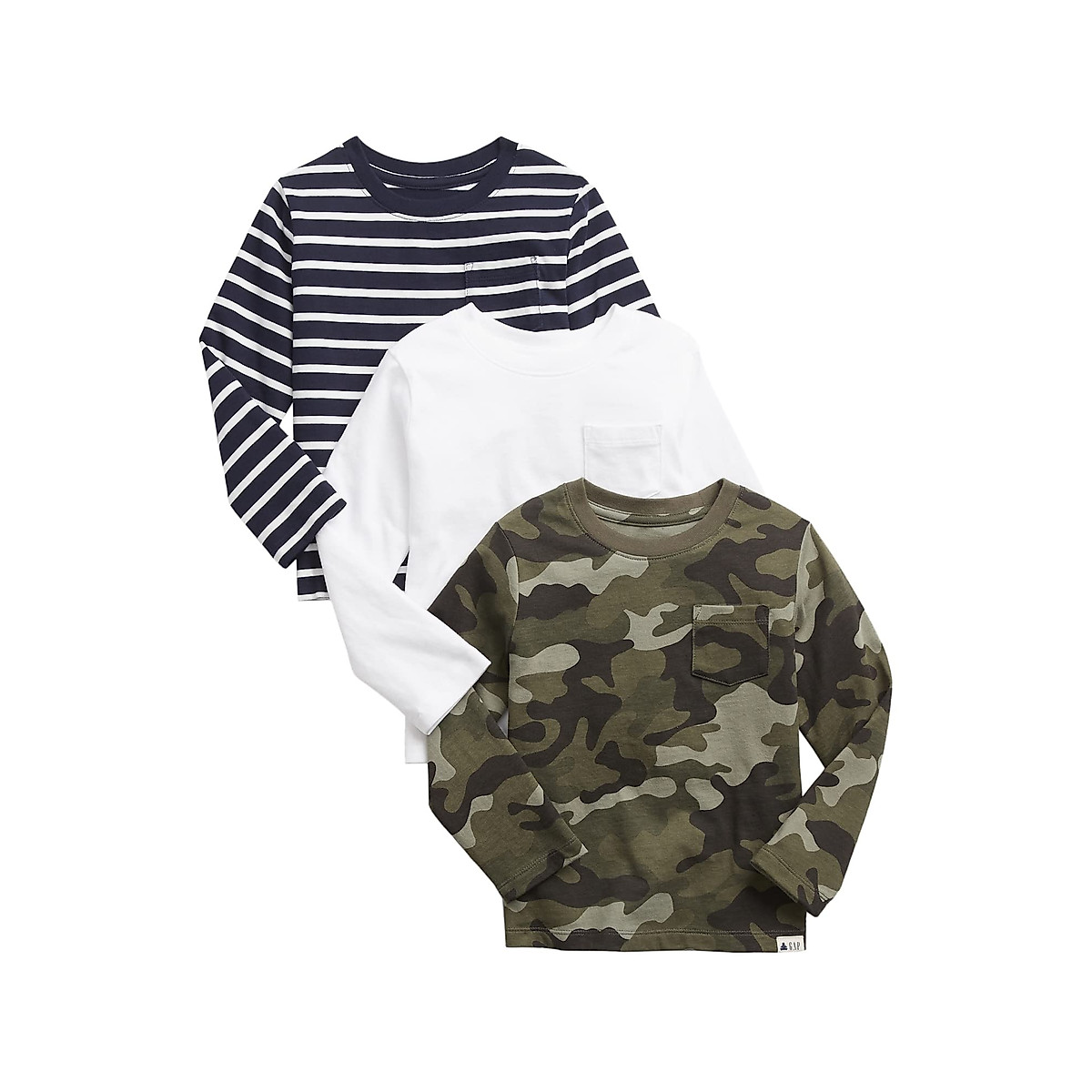 GAP Baby Boys Long Sleeve Pocket T-Shirt T Shirt, Green Camo, 5T US