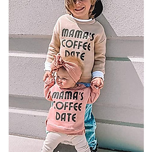 MERSARIPHY Infant Baby Boy Girl Clothes Funny Letter Sweatshirt Tops Long Sleeve Sweater Baby Fall Winter Outfits (6-12 Months, Mama khaki)