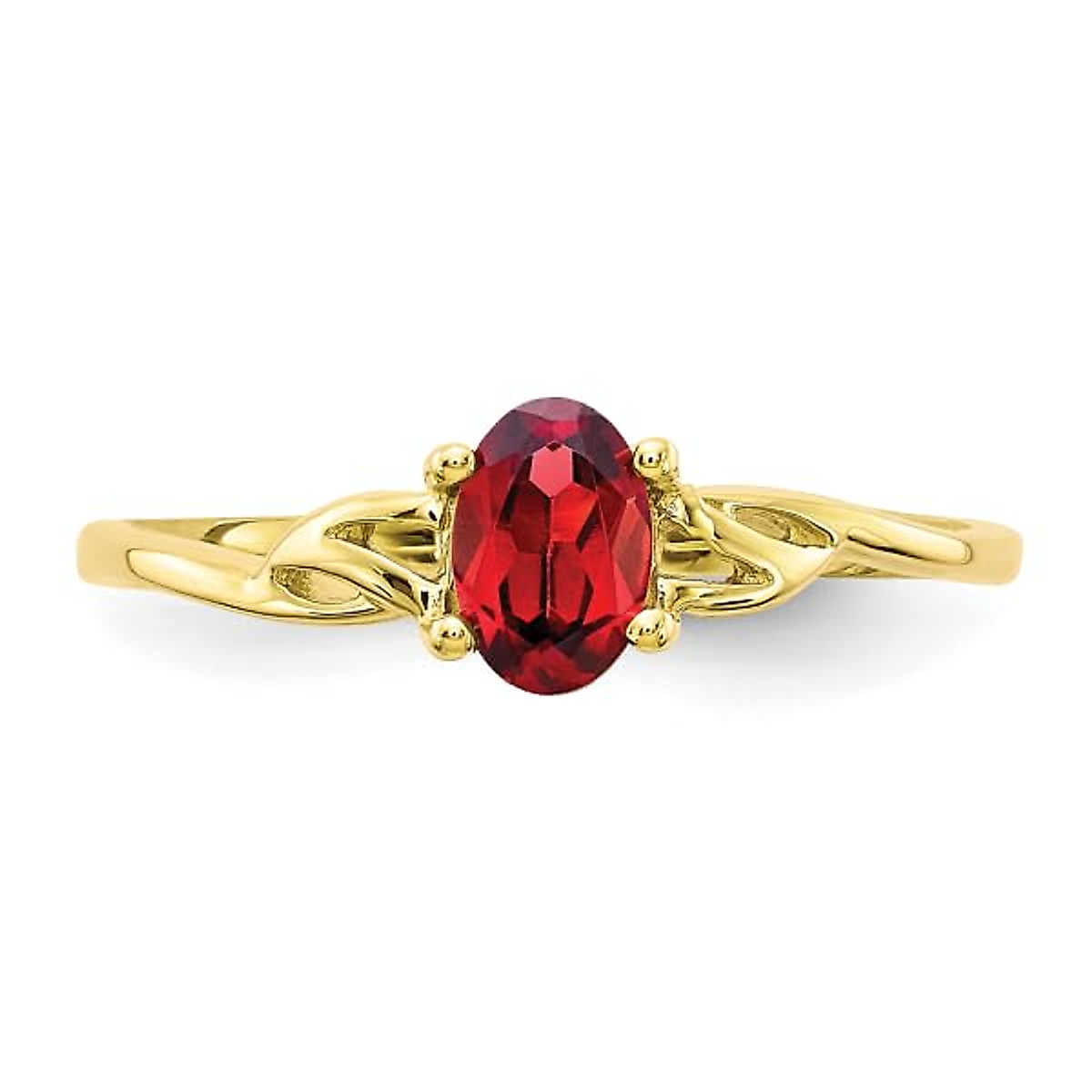 IceCarats 10K Yellow Gold Red Garnet Ring Gemstone Band January Birthstone Jewelry Size 7