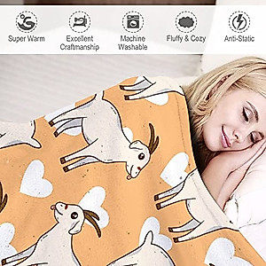 Goat Blanket Gifts, 60"x80" Flannel Fleece Throw Blanket Soft, Lightweight, Comfortable, Warm Goat Themed Blanket for Goat Lovers Adults Kids