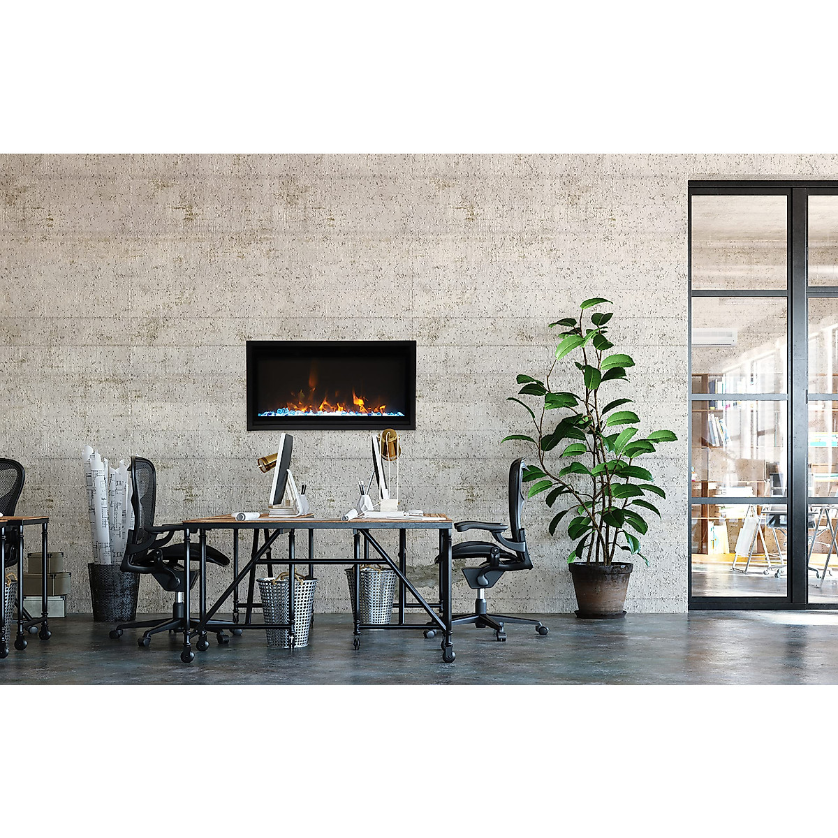 Amantii BI-30 Extraslim Indoor or Outdoor Electric Fireplace