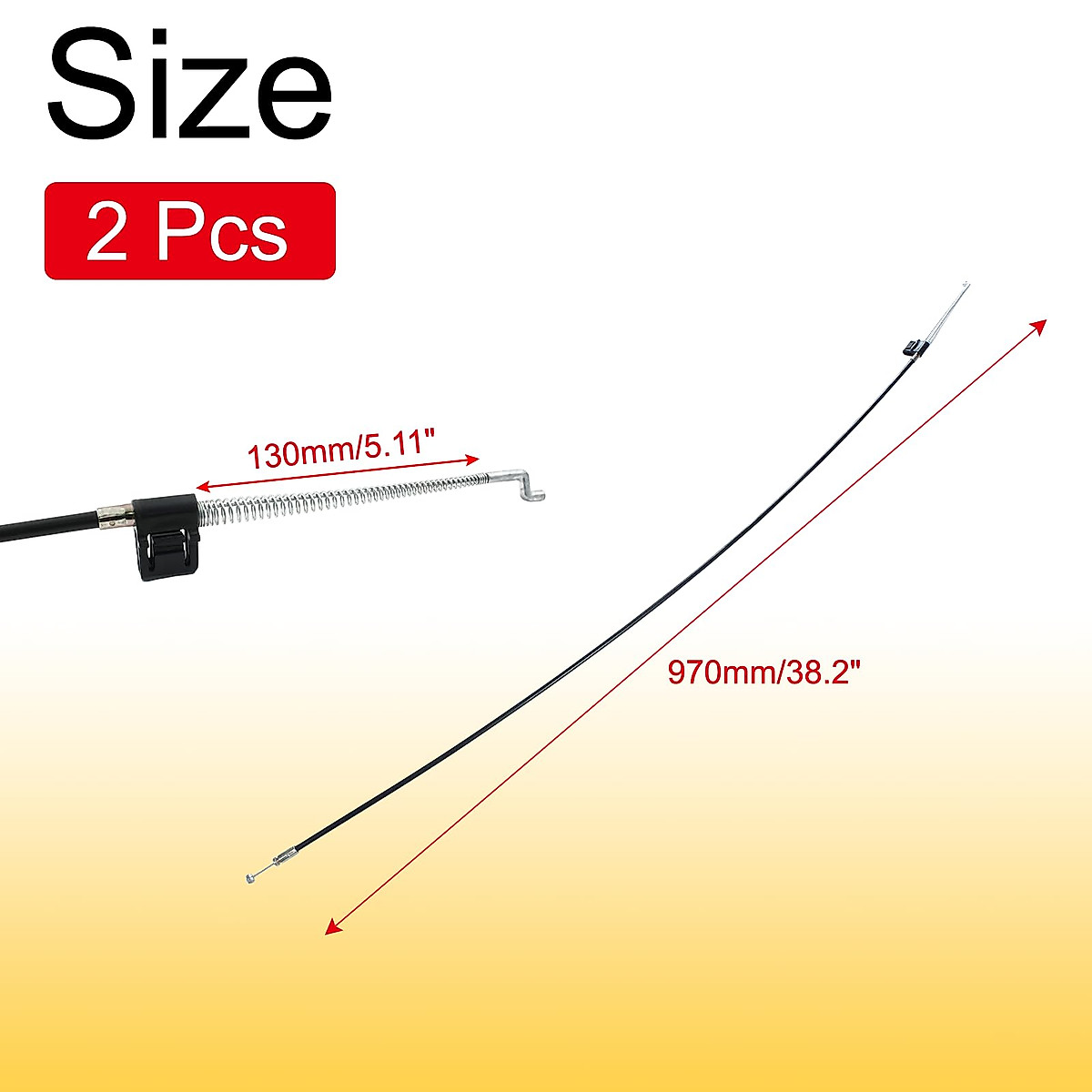 Biaungdo 2 Pcs Sofa Recliner Cables, Universal Recliner Part Release Cable Replacement Part Metal Sofa Couch Recliner Pull Handle Hook Exposed Cable (Black, 38.2in Total Length)