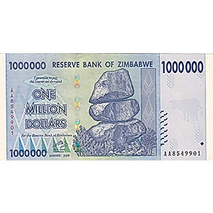 2008 - Reserve Bank of Zimbabwe $1 Million Dollars Seller Circulated (Various Grades)